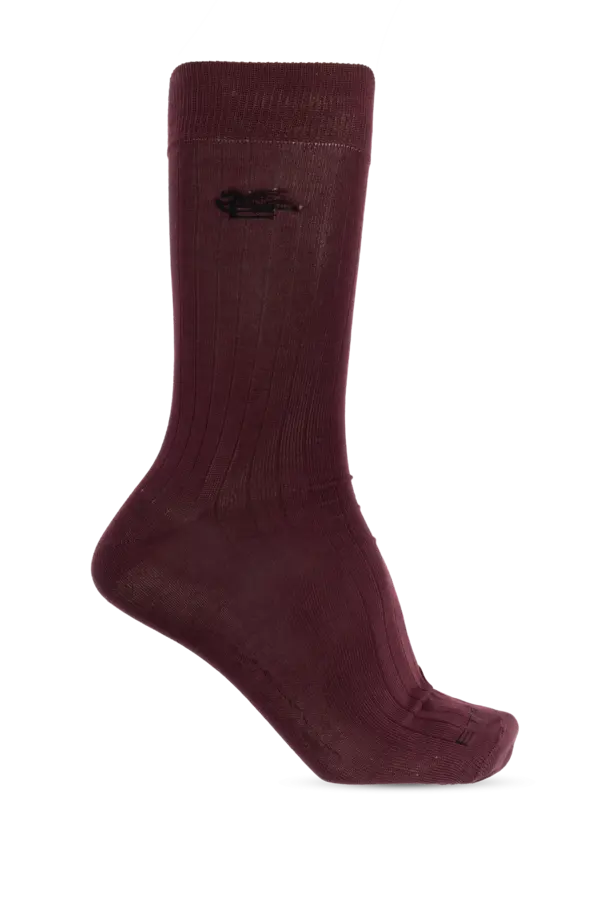 Etro Cotton Socks - Burgundy