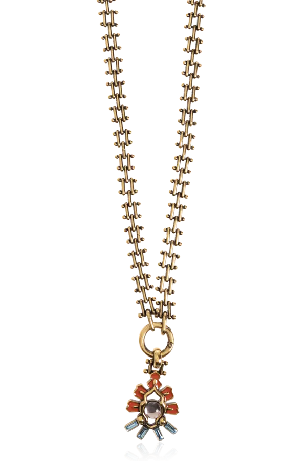 Etro Brass Necklace With Pendant - Gold