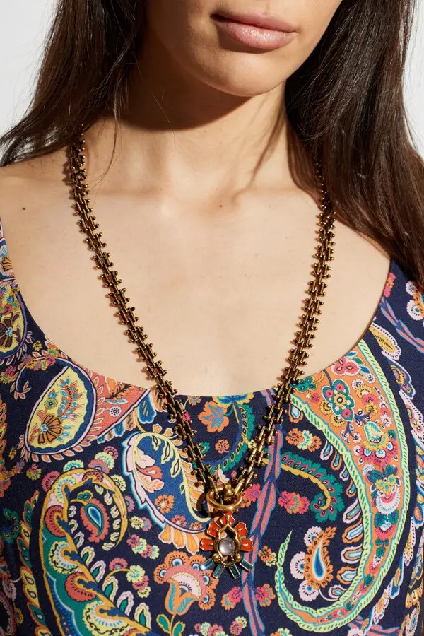 Etro Brass Necklace With Pendant