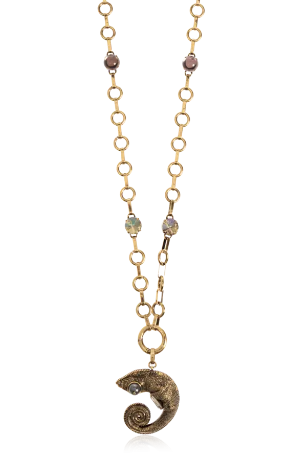 Etro Necklace With Chameleon Pendant - Gold