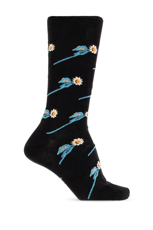Paul Smith Floral Motif Socks - Black