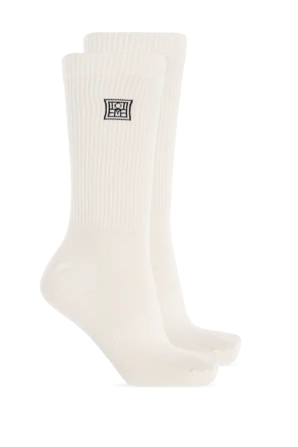 TOTEME Two-pack Of Logo Socks - Cream