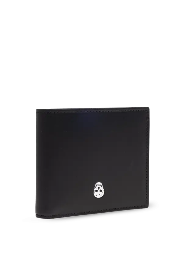 Alexander McQueen Leather Wallet With Printed Logo - Black