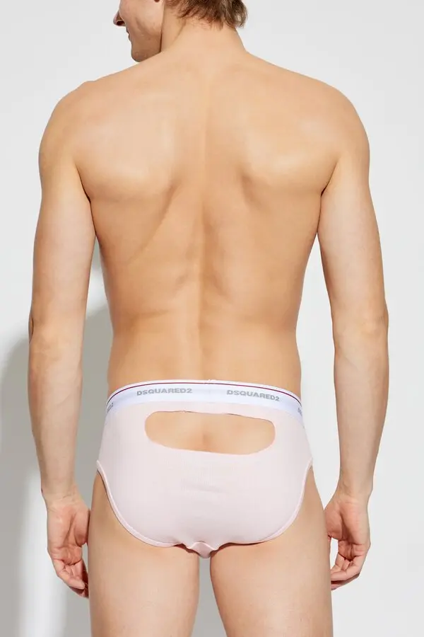 Dsquared2 Cotton Briefs With Logo - Black
