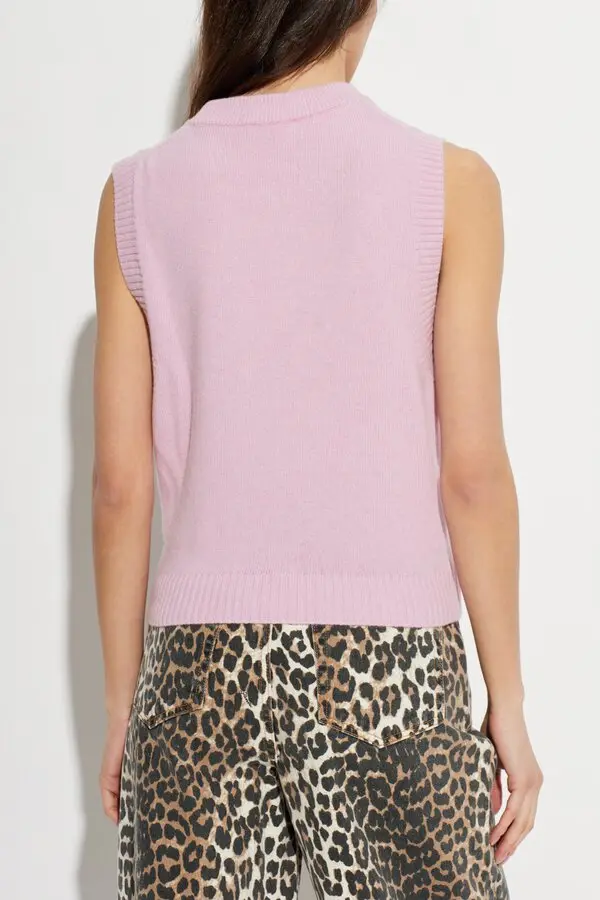 GANNI Logo Vest - Pink