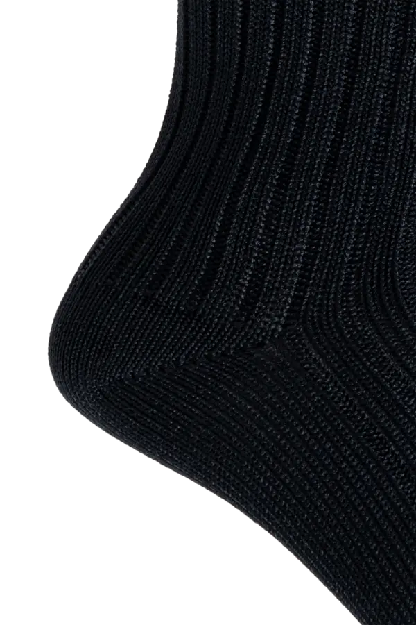 Lacoste Logo Patch Ribbed Socks - Black