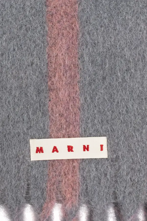 Marni Scarf With Logo - Grey