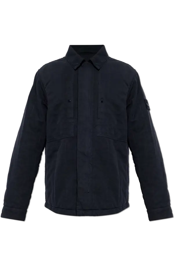 Stone Island Insulated Jacket With Logo Patch - Navy Blue