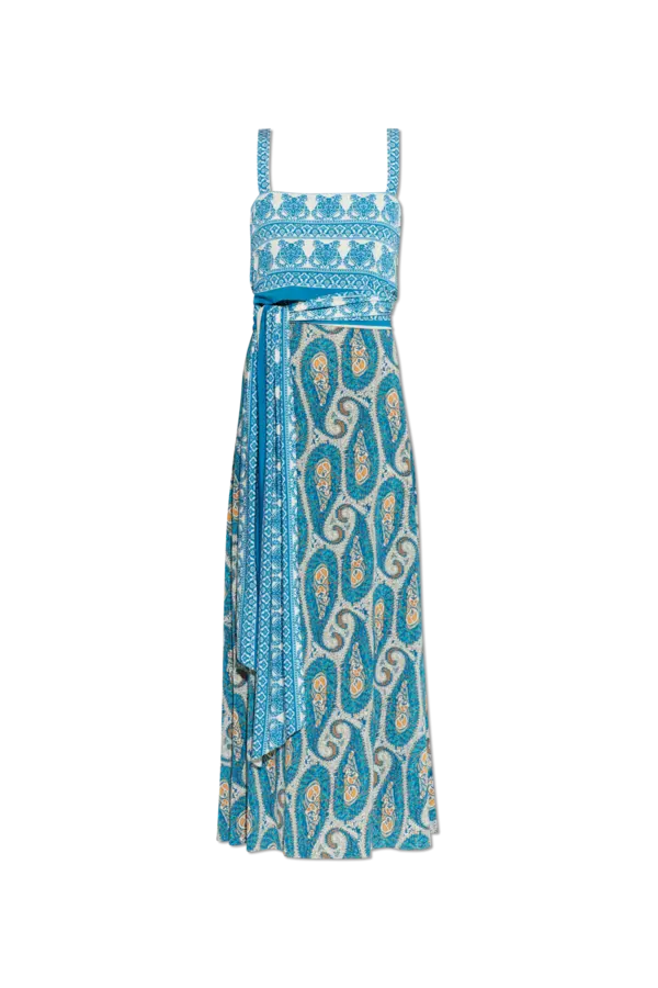 Etro Patterned Maxi Dress With Scarf - Blue