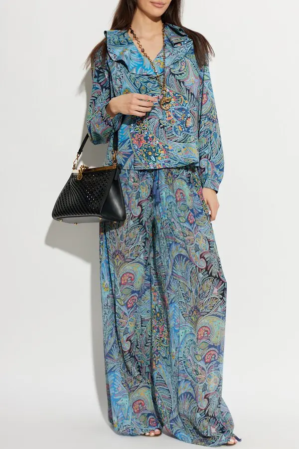 Etro Patterned Wide-leg Trousers - Multicolour