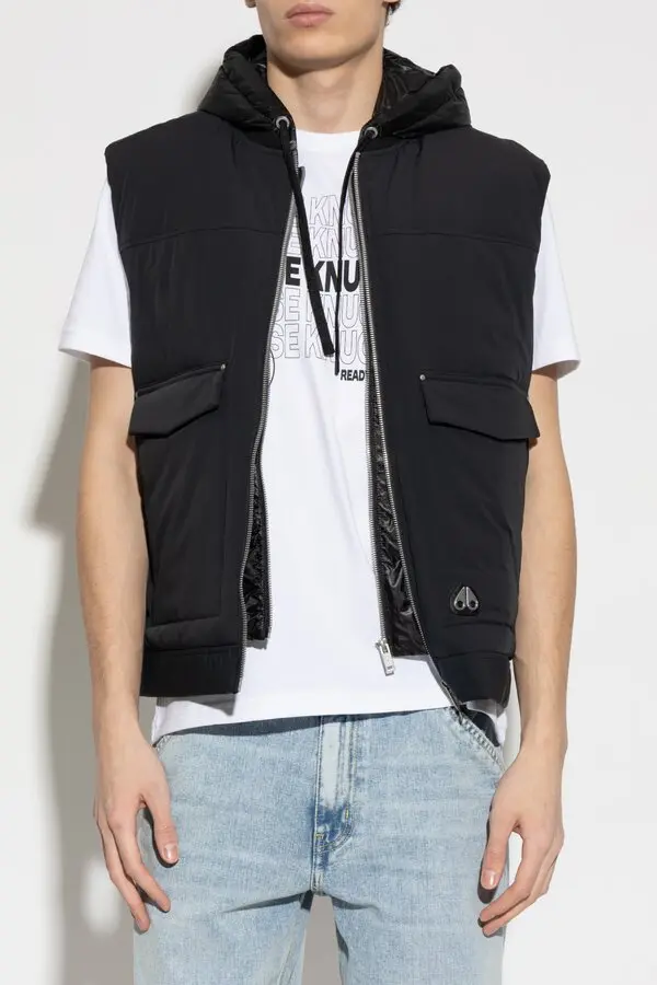 Moose Knuckles Quilted Vest With Detachable Hood
