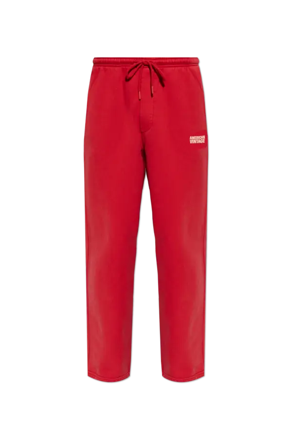 American Vintage Sweatpants With Printed Logo - Red