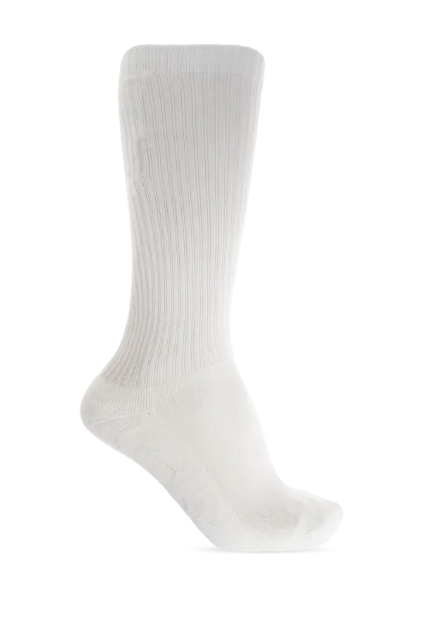 Rick Owens Long Socks With Logo - White