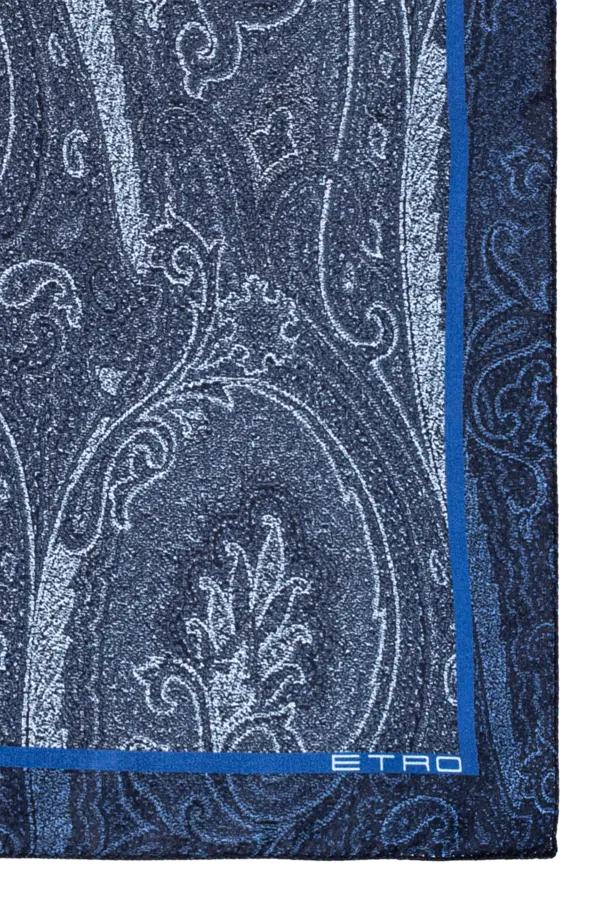 Etro Silk Scarf - Navy Blue