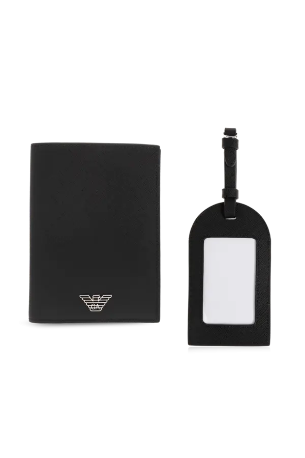 Emporio Armani Set: Document Holder And Id Holder - Black