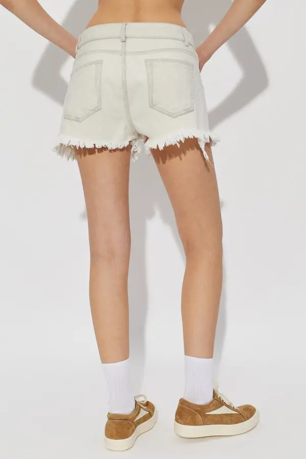 Rick Owens Bias Cutoffs' Denim Shorts - Grey