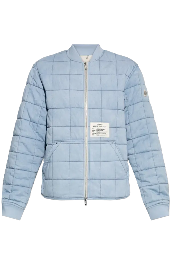 Moose Knuckles Quilted Insulated Bomber Jacket - Blue