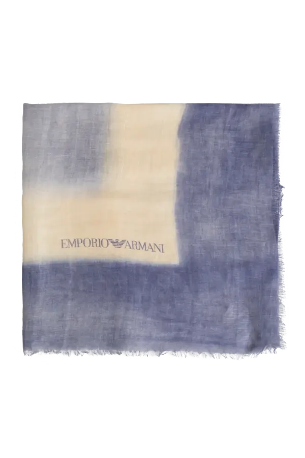 Emporio Armani Scarf With Logo - Blue
