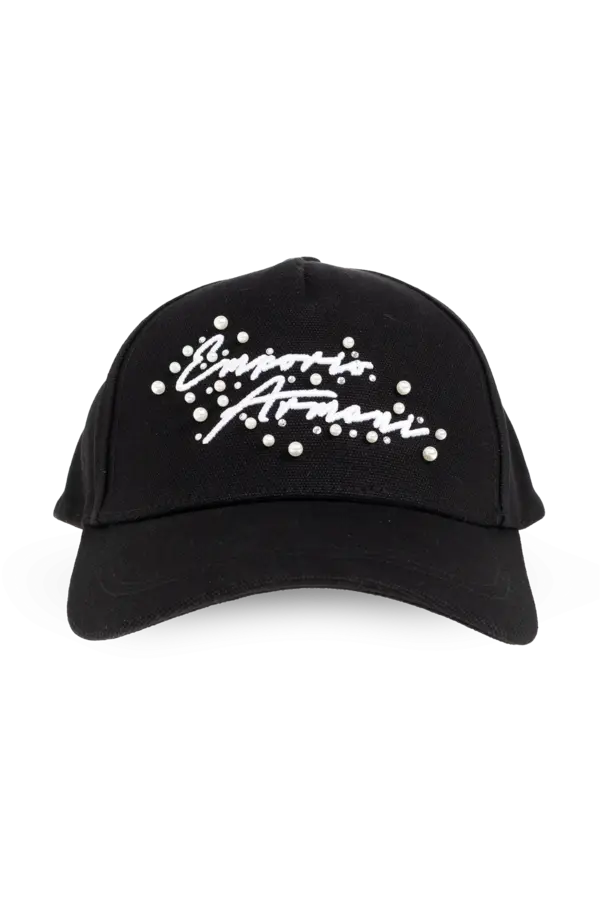 Emporio Armani Embellished Baseball Cap - Black