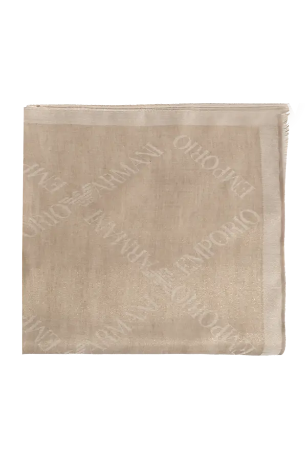 Emporio Armani Scarf With Lurex Thread - Beige