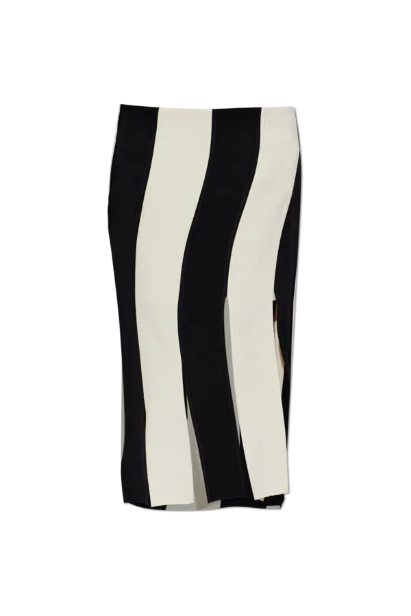 ENTIRE STUDIOS Striped Midi Skirt - Black