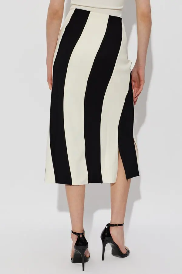 ENTIRE STUDIOS Striped Midi Skirt - Black