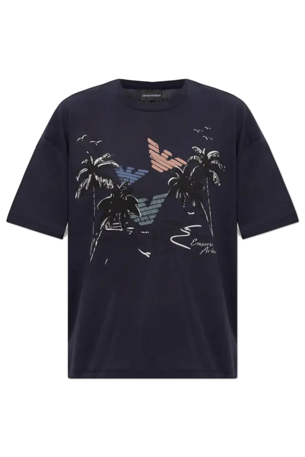 Emporio Armani Printed T-shirt - Navy Blue