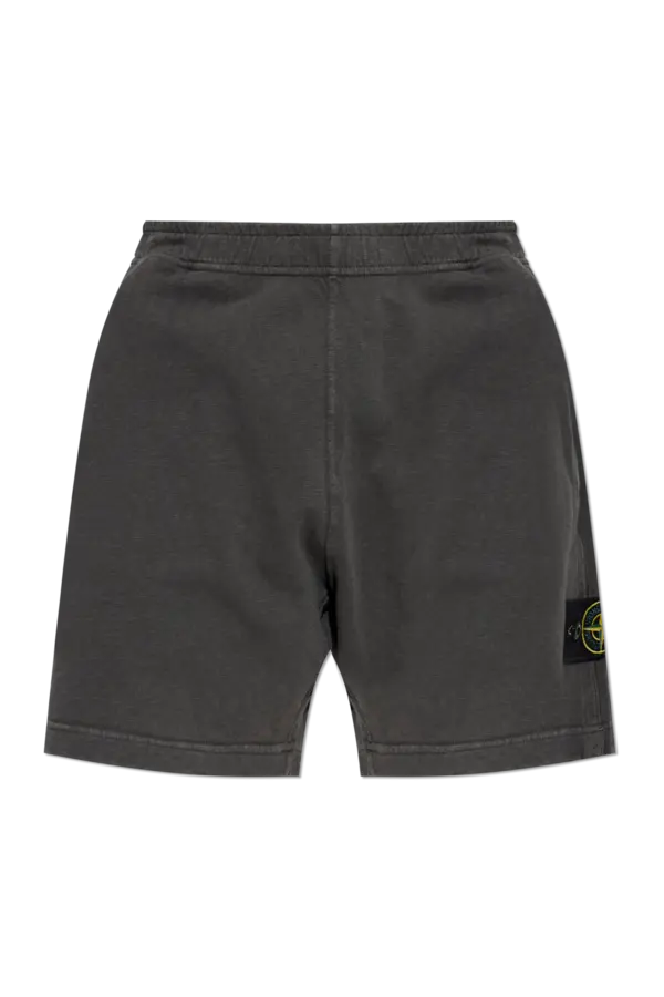 Stone Island Shorts With Logo Patch - Grey