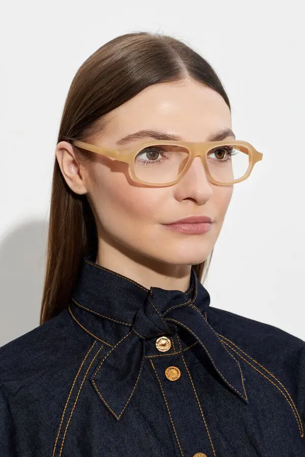 Jacquemus Rectangle Prescription Glasses - Beige
