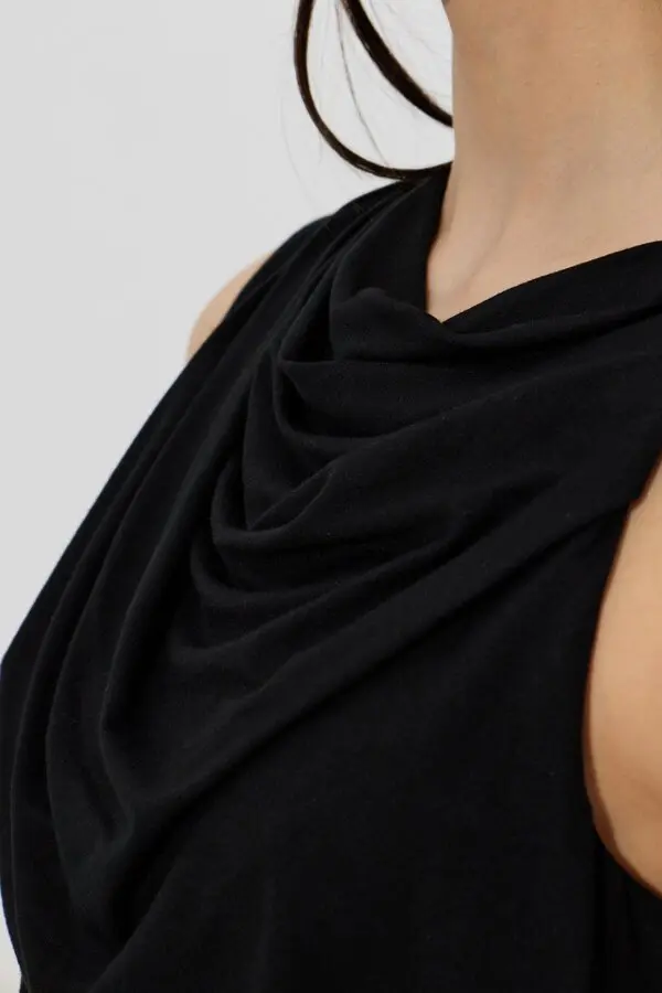 ENTIRE STUDIOS Draped Knit Top - Black