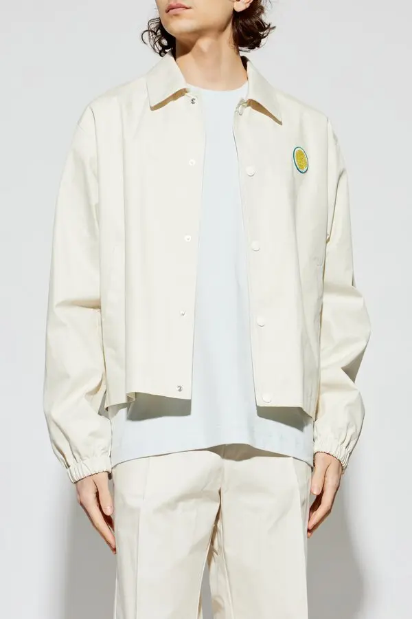 Bally Jacket With Logo Patch - Cream
