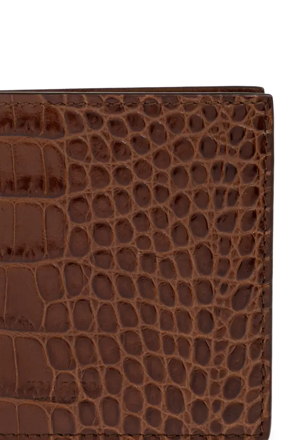 TOM FORD Foldable Leather Wallet - Brown