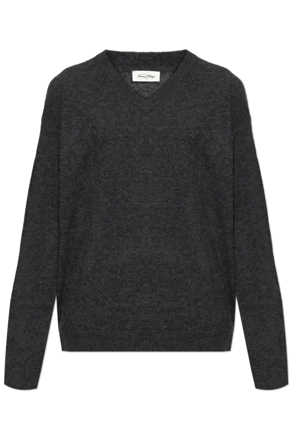 American Vintage V-neck Knit Sweater - Grey
