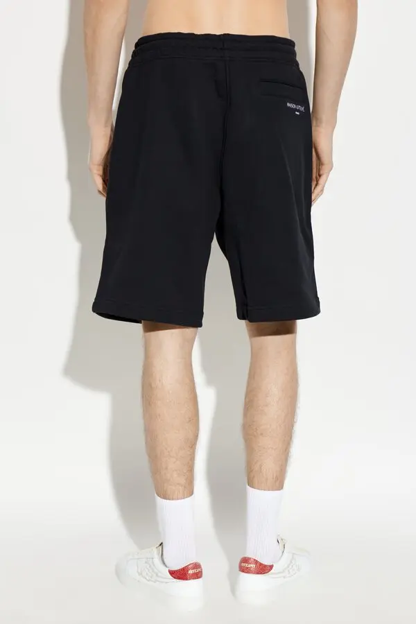 Maison Kitsuné Sweat Shorts With Embroidered Logo - Black