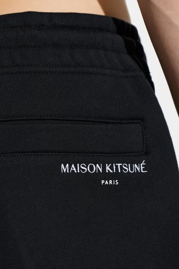 Maison Kitsuné Sweat Shorts With Embroidered Logo - Black