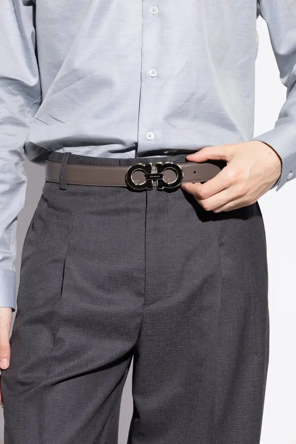 FERRAGAMO Reversible Belt - Grey