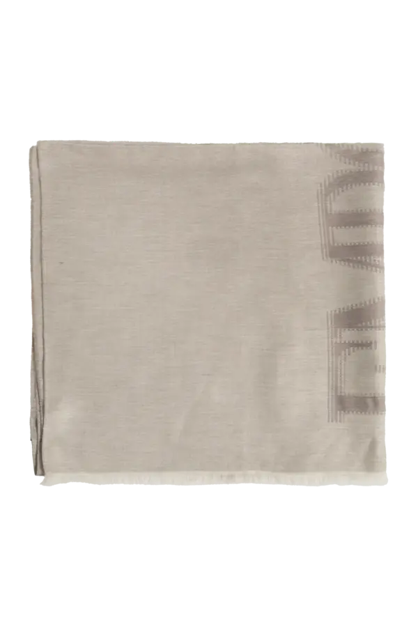 Emporio Armani Scarf With Logo - Grey