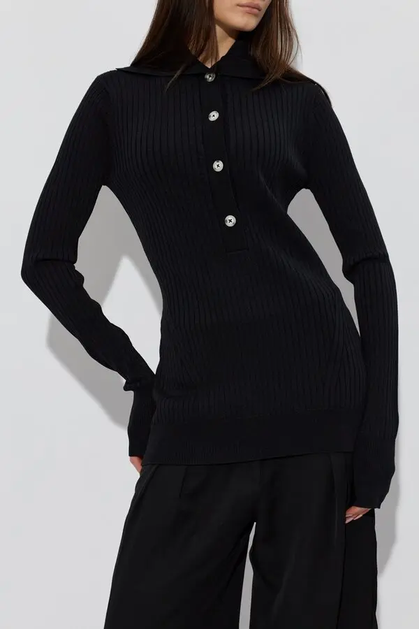 ENTIRE STUDIOS Ribbed Top - Black
