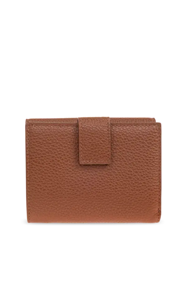 FERRAGAMO Leather Wallet With Logo - Brown