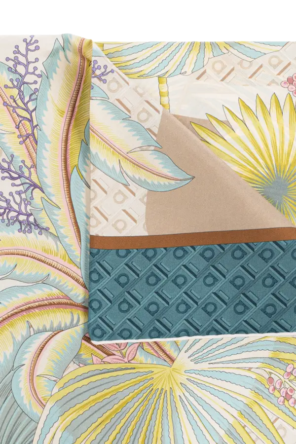 FERRAGAMO Silk Scarf With Print - Multicolour