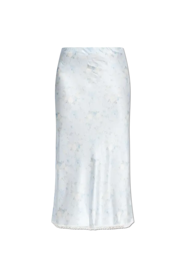 LoveShackFancy Silk ‘kalo’ Skirt - Blue