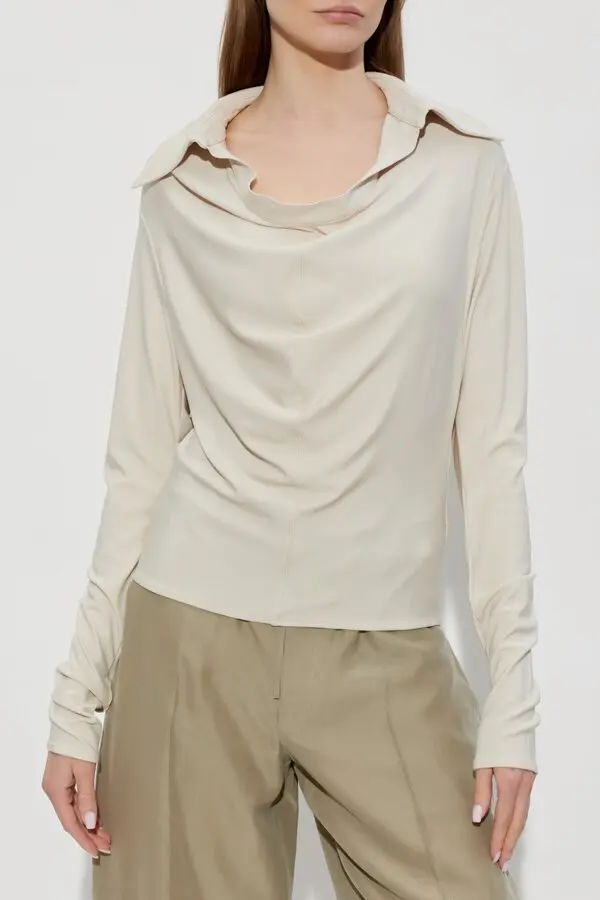 Alexander Wang Top With Round Neckline - Beige