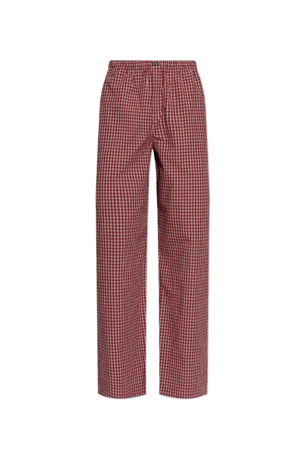 Vetements Checked Wide Leg Trousers - Red