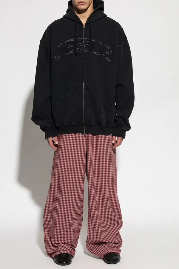 Vetements Checked Wide Leg Trousers - Red