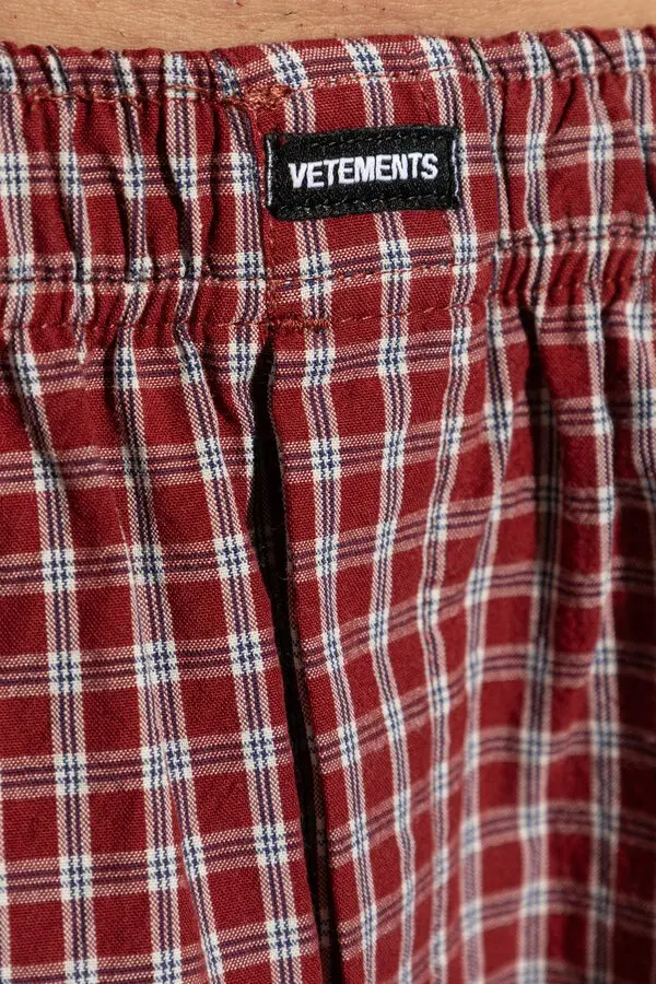 Vetements Checked Wide Leg Trousers - Red