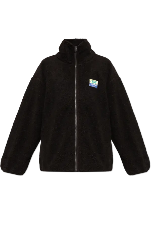 American Vintage Fleece Sweatshirt With Stand-up Collar - Brown