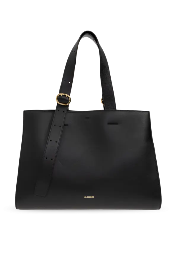 JIL SANDER Leather Shopper Tote - Black