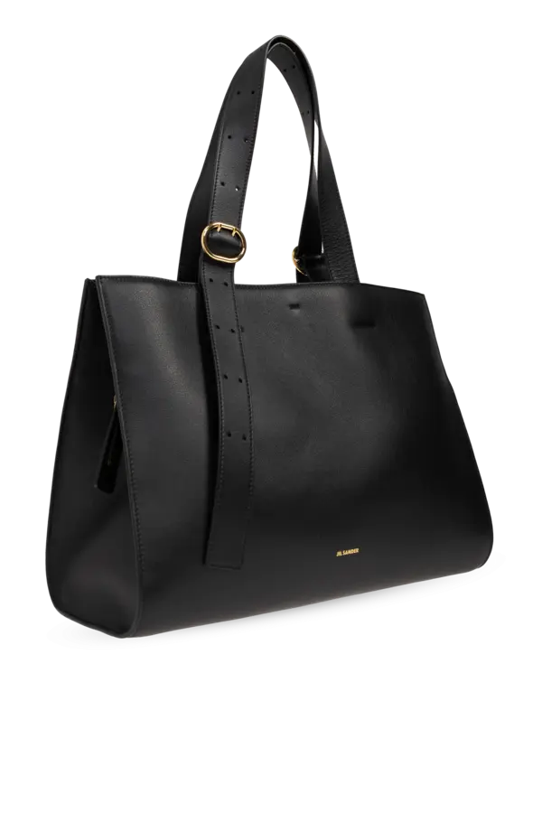 JIL SANDER Leather Shopper Tote - Black