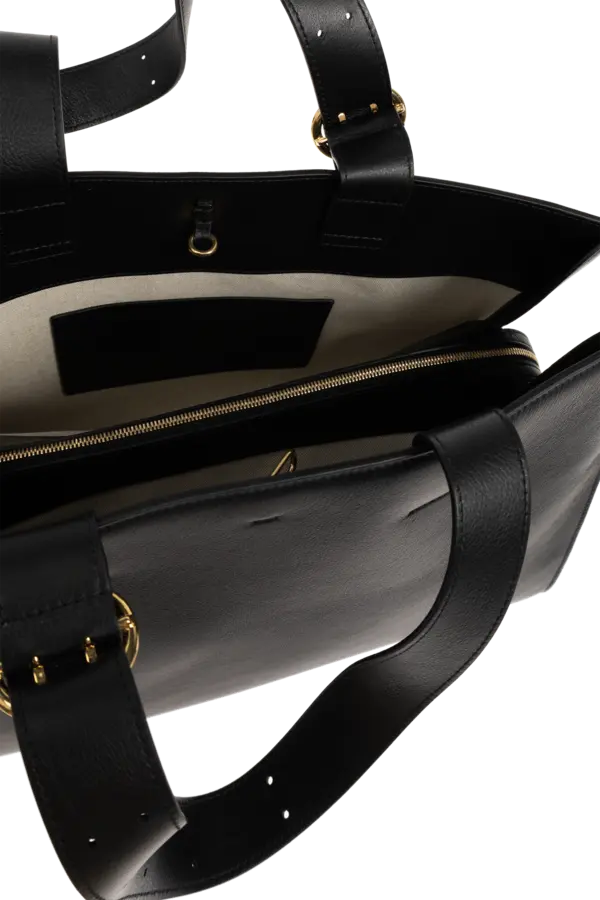 JIL SANDER Leather Shopper Tote - Black