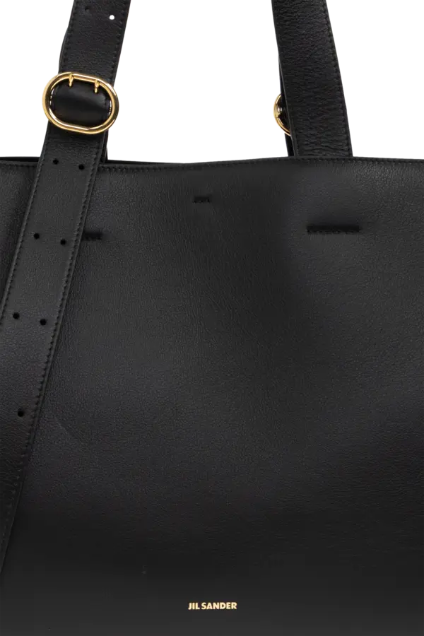 JIL SANDER Leather Shopper Tote - Black